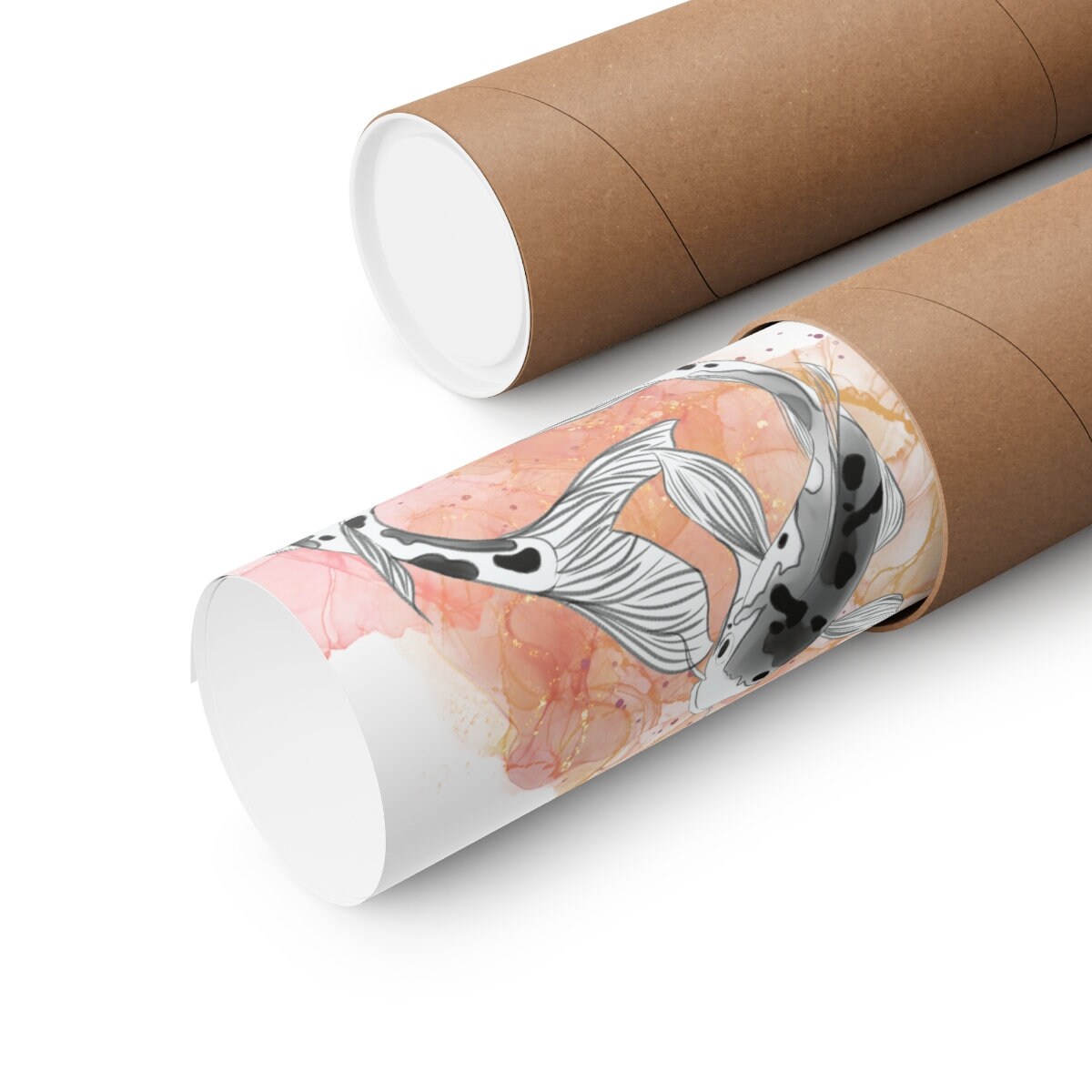 Watercolor Koi Fish Aesthetic Orange Pink Premium Matte Vertical ...