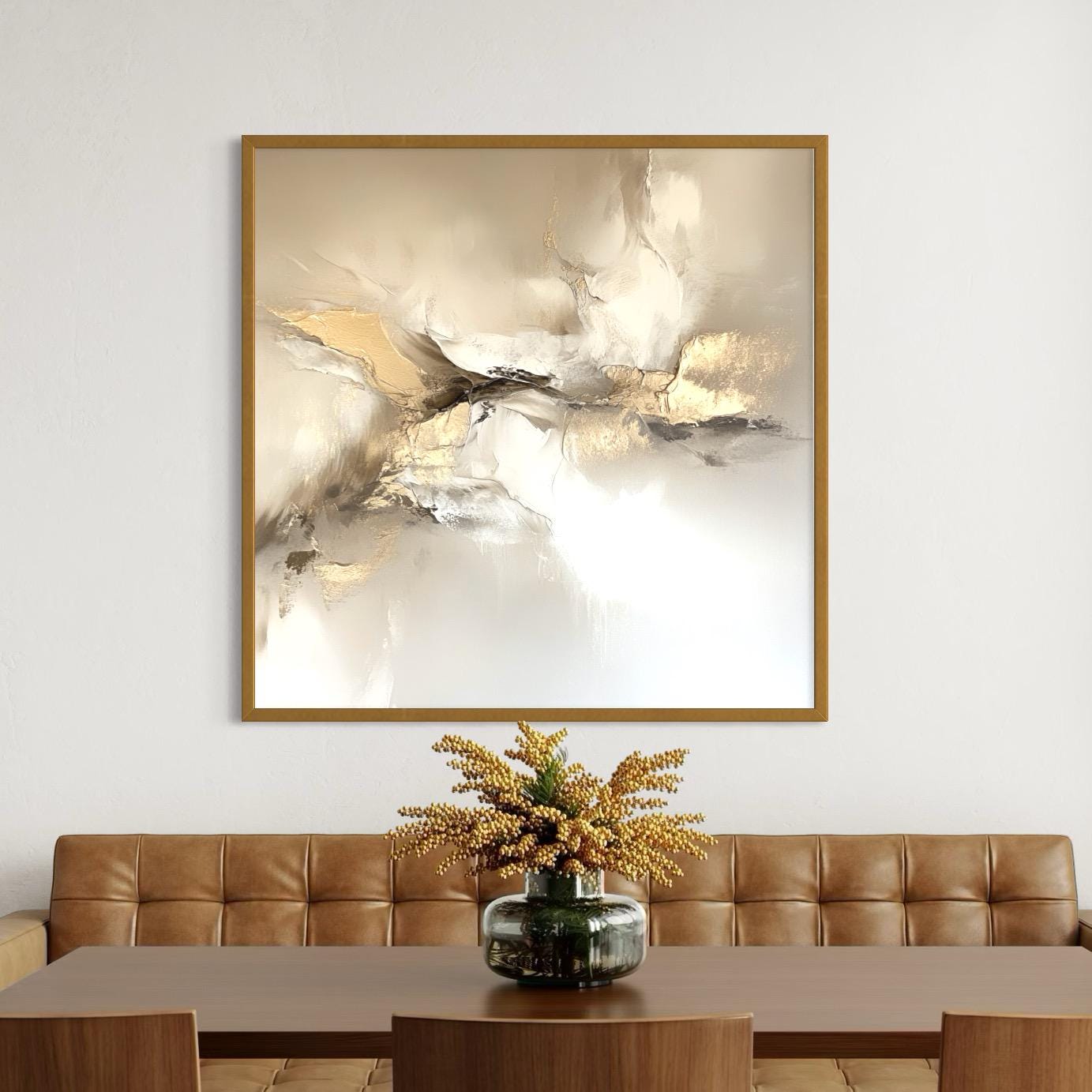 Original Gold and Gray Abstract Canvas Art for Bedrooms or Living Rooms ...