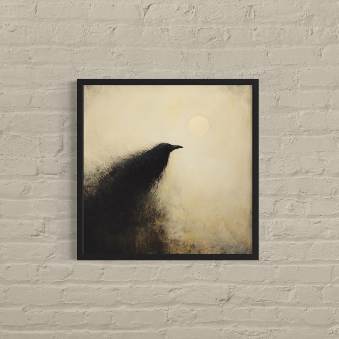 Modern Raven Canvas Painting for Unique Home and Office Decor, Raven ...