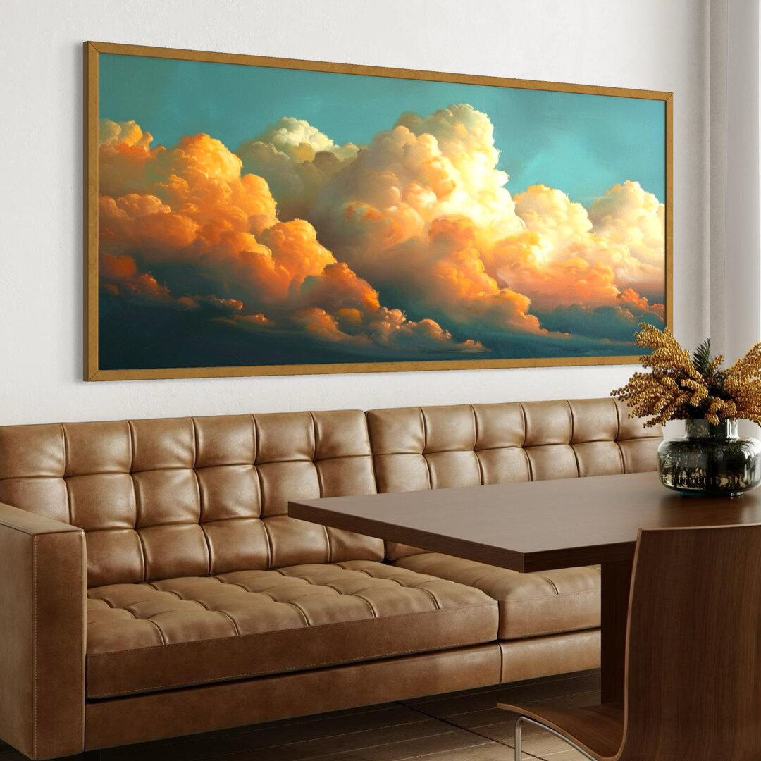 Hand-painted Clouds Art on Canvas: Custom Framed Wall Decor - Etsy