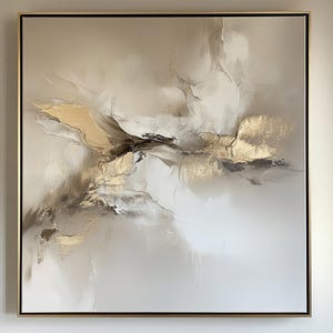 Original Gold and Gray Abstract Canvas Art for Bedrooms or Living Rooms ...