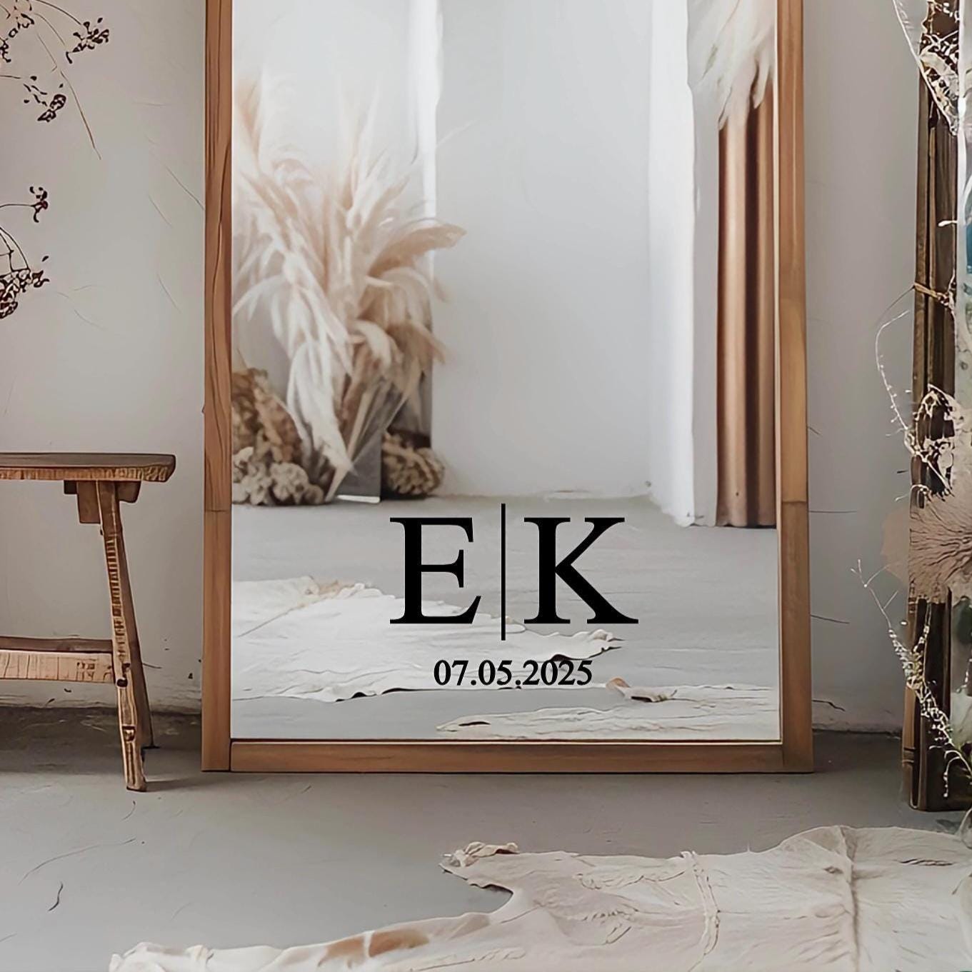 Personalised Couple Initials Vinyl Decal | Custom Guestbook Vinyl ...