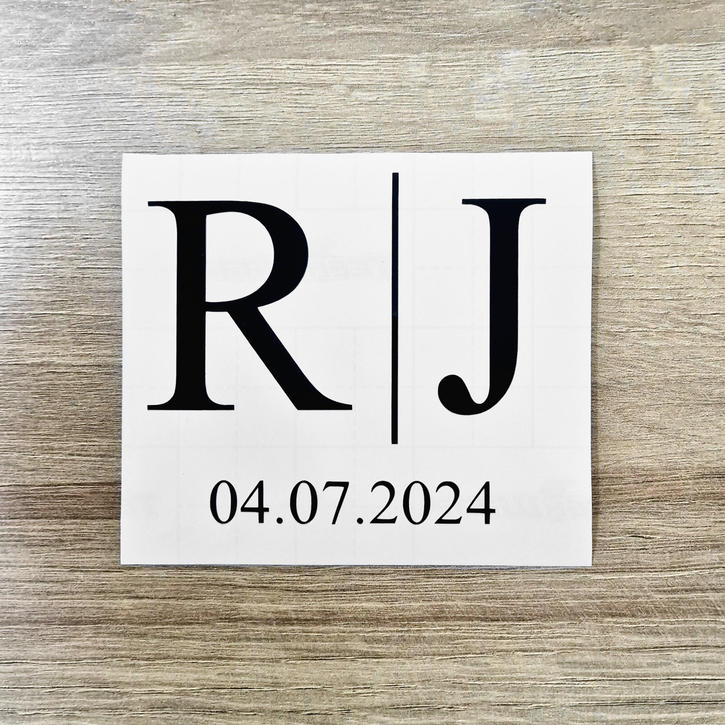 Personalised Couple Initials Vinyl Decal | Custom Guestbook Vinyl ...