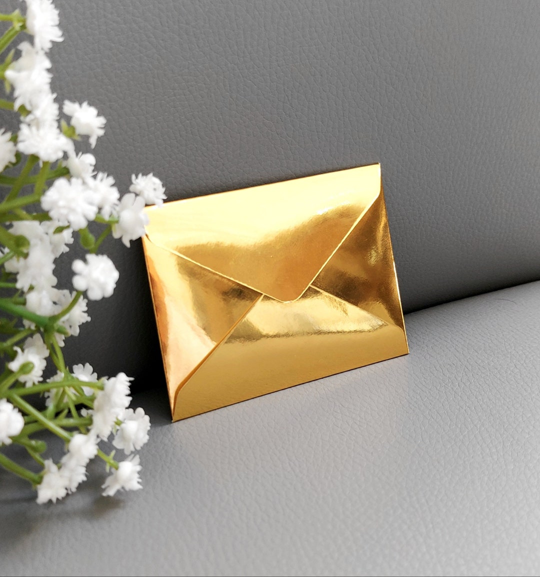 10x Gold Mirror Mini Envelopes Wedding Favour Envelopes - Etsy