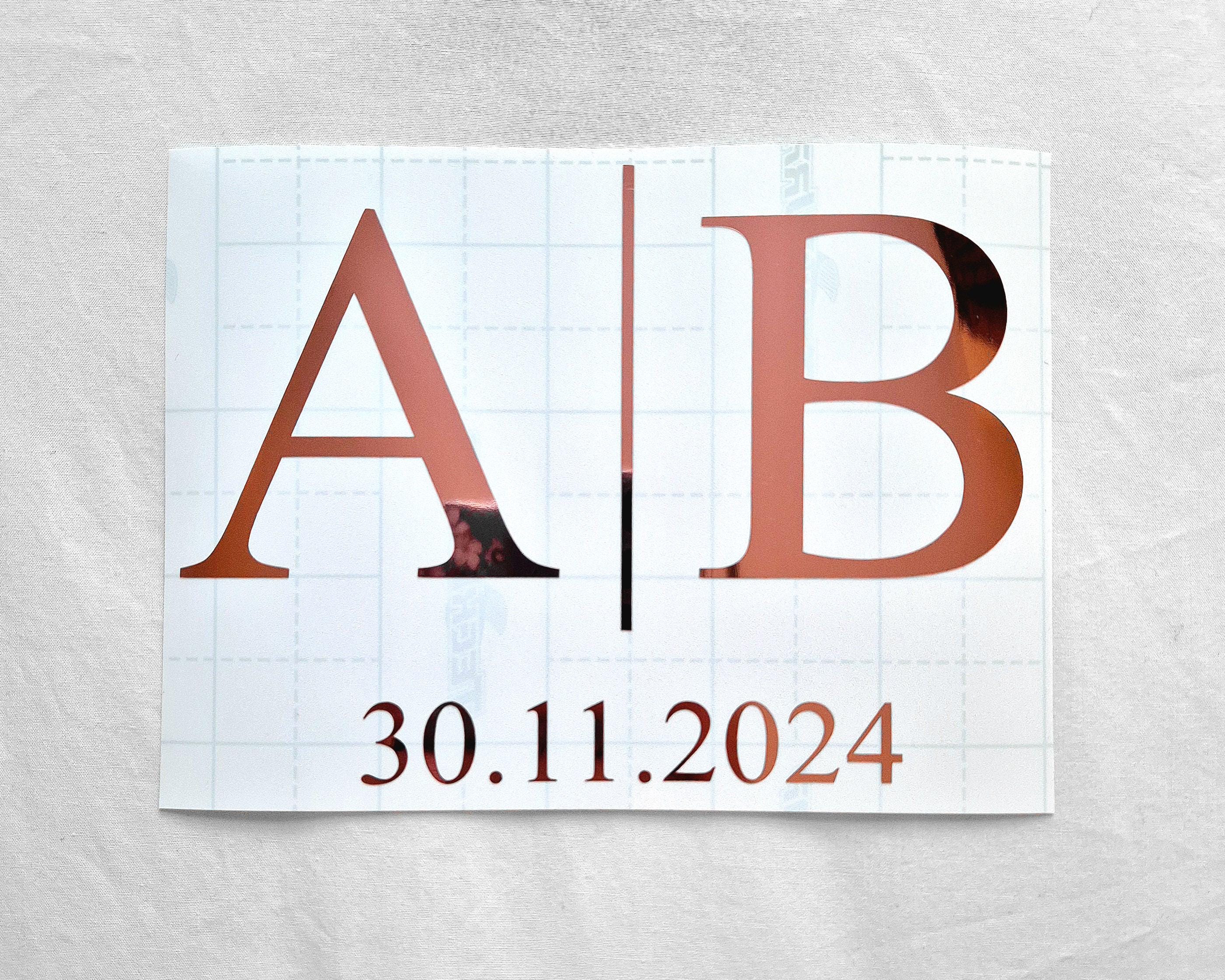Personalised Couple Initials Vinyl Decal | Custom Guestbook Vinyl ...