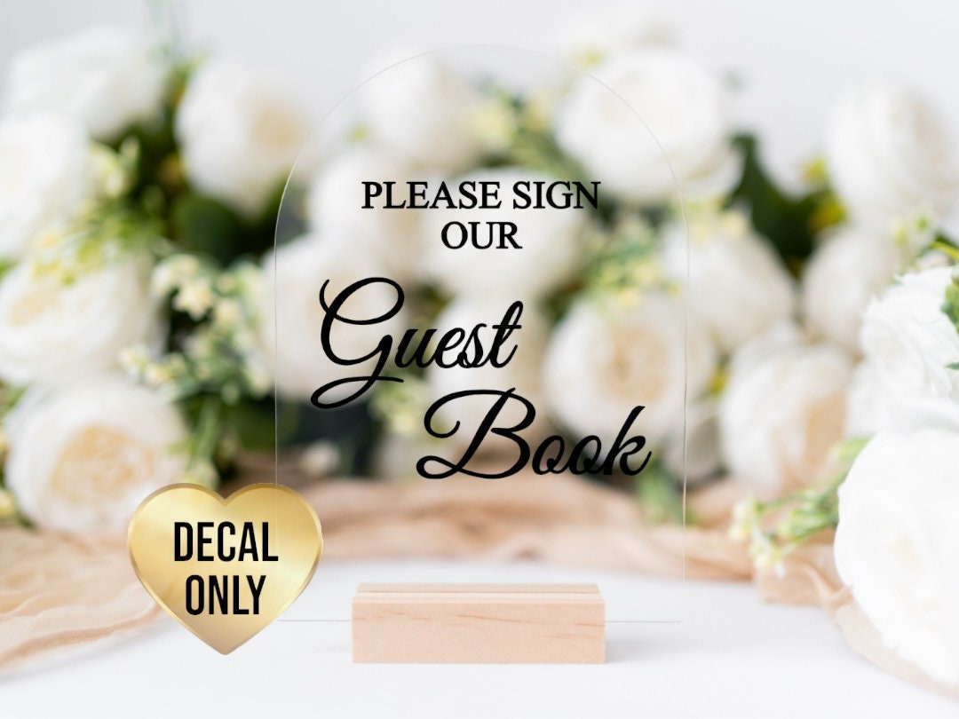 Please Sign Our Guestbook Vinyl Decal | Custom Vinyl Decal Stickers ...