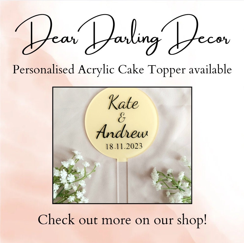 Custom Bridal Shower Cake Topper Acrylic Cake Topper Hen Party Cake ...