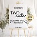 Personalized "two Cute" 2nd Birthday Vinyl Decal | DIY Party Sign - Etsy