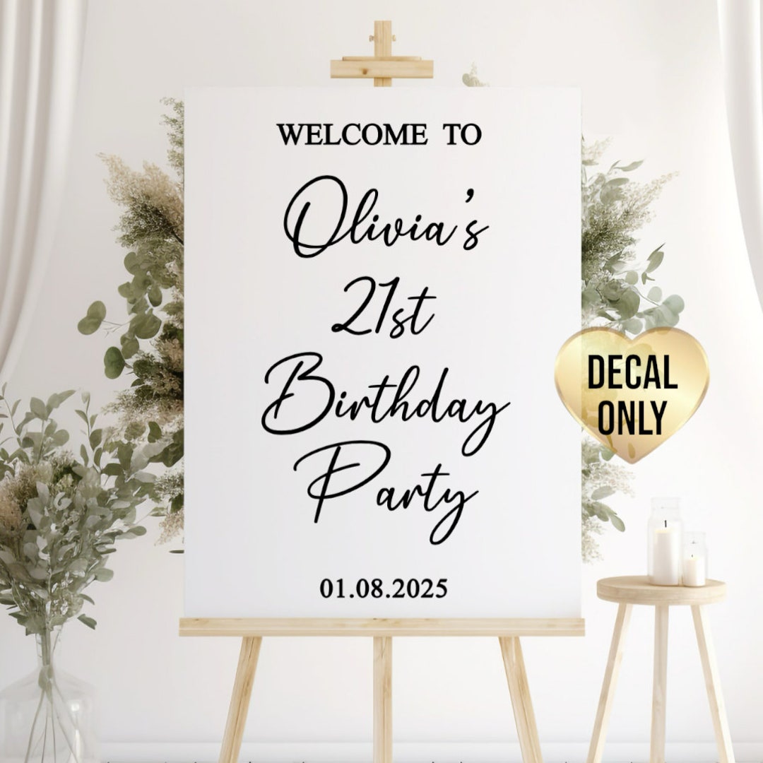 Personalised Birthday Sign Vinyl Decal | Custom Welcome Sign Decal ...