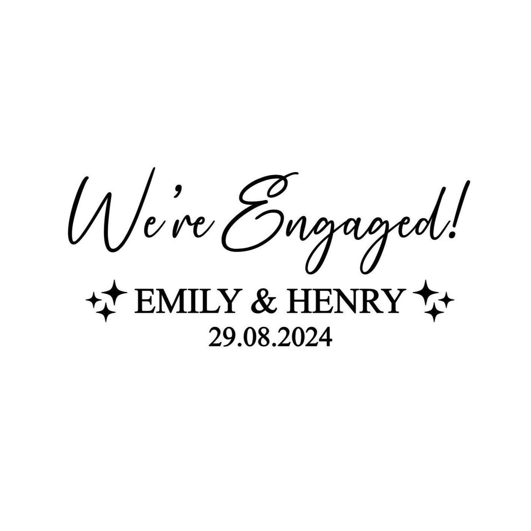 Personalised Engagement Party Vinyl Decal | Engagement Sign Vinyl ...