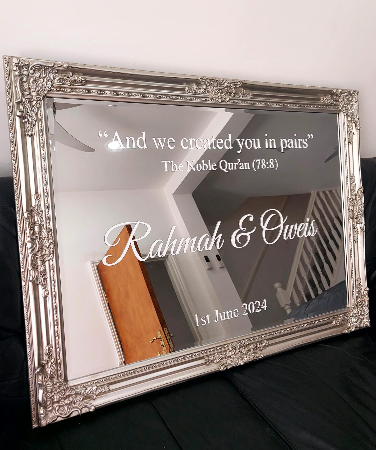 Custom Mirror Vinyl Decal | Personalised Wedding Mirror Sticker | DIY ...