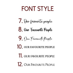 Our Favourite People Decal | Custom Vinyl Decal Sticker | Seating Chart ...