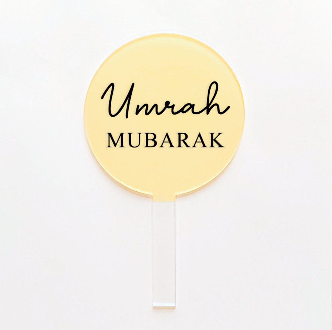 Umrah Mubarak Acrylic Cake Topper Umrah Mubarak Cake Centerpiece Custom ...