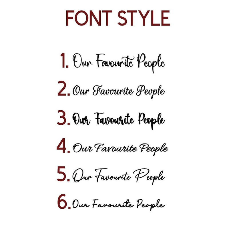 Our Favourite People Decal | Custom Vinyl Decal Sticker | Seating Chart ...