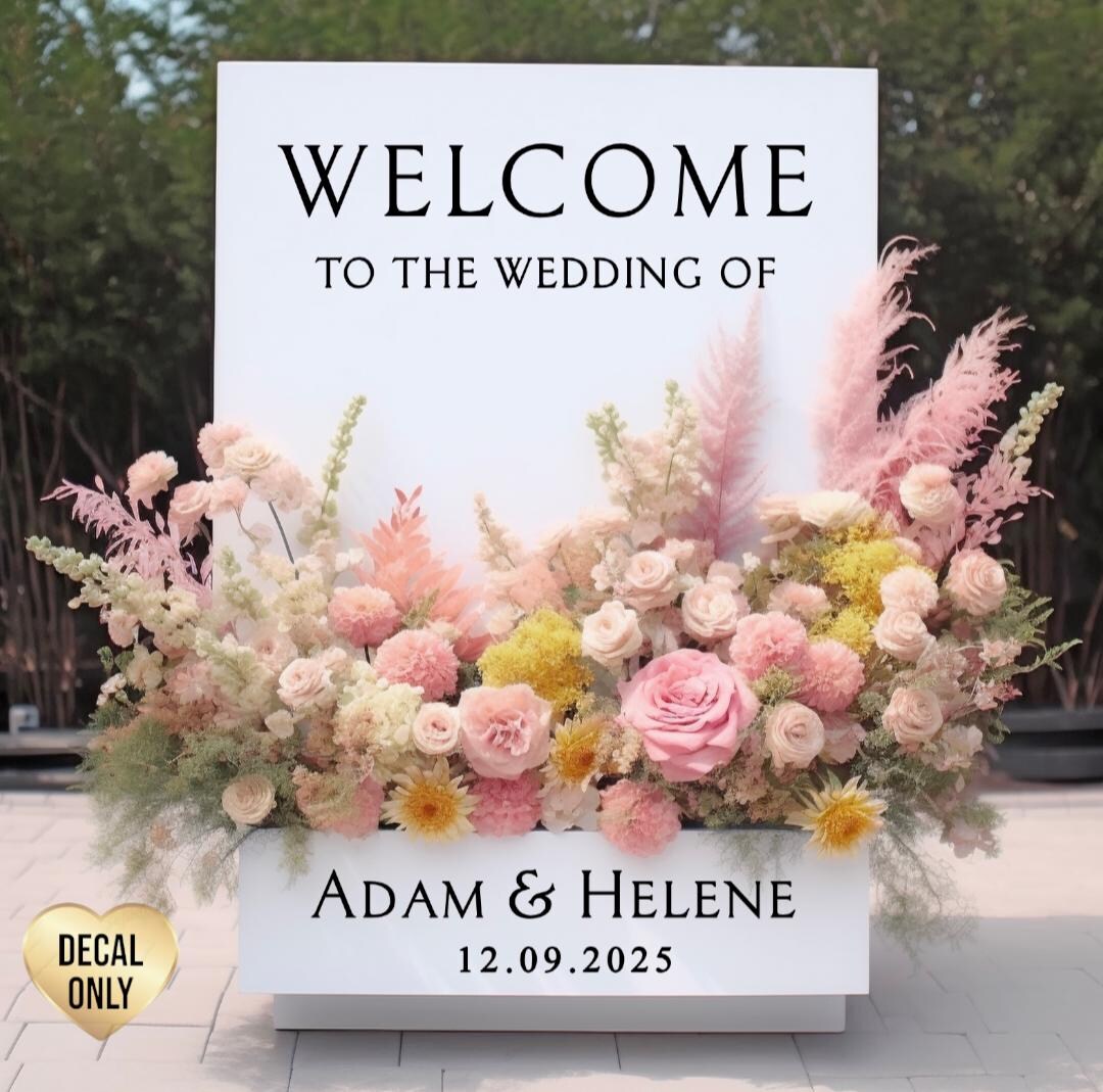 Personalised Flower Box Vinyl Decal | Welcome Sign Vinyl Sticker ...