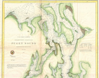 Puget Sound Nautical Charts - Etsy