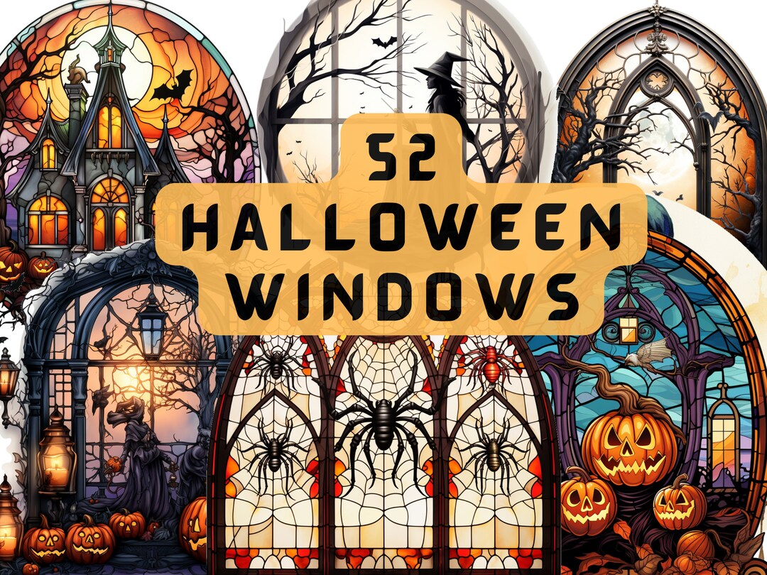 Halloween Window Clipart - Etsy