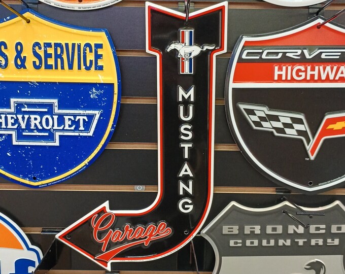 Ford Mustang Bent Arrow Signs Ford Sign Metal Garage Signs for Men Man ...