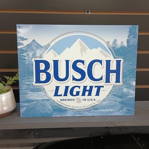Busch Light Logo Metal Sign Busch Light Beer Signs Home Bar Decor Pub ...