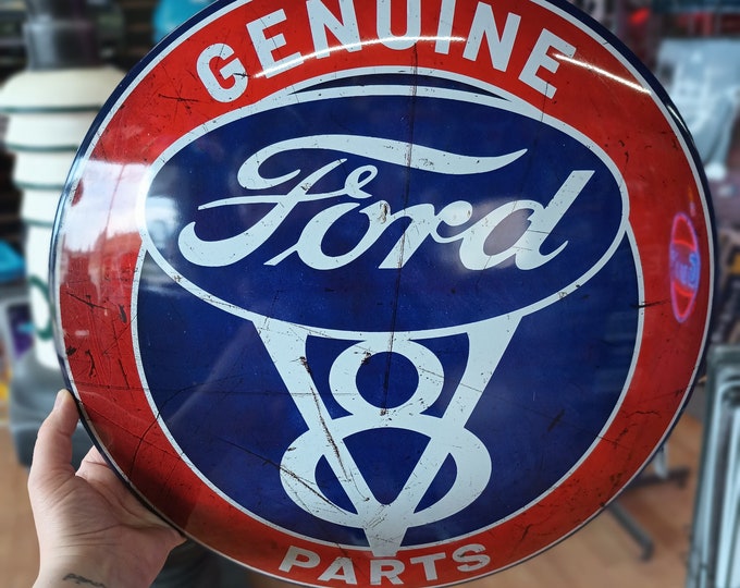 15 Ford V8 Metal Dome Sign Genuine Ford Parts Signs Garage Decor for ...