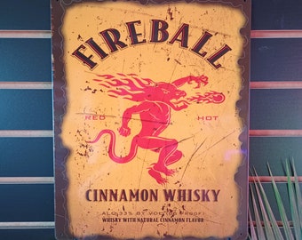 Fireball Whiskey Pub Wall Sign - Etsy