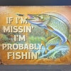 Hunting Sign Fishing Signs Gone Hunting Metal Sign Cabin Wall Decor ...