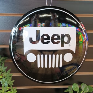15 Jeep Grill Metal Dome Sign Jeep Signs Automobilia Man Cave Wall ...