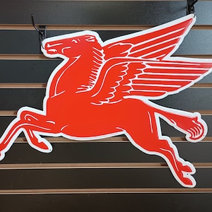 Mobil Pegasus Metal Sign Mobil Gas Station Advertising Signs Garage ...
