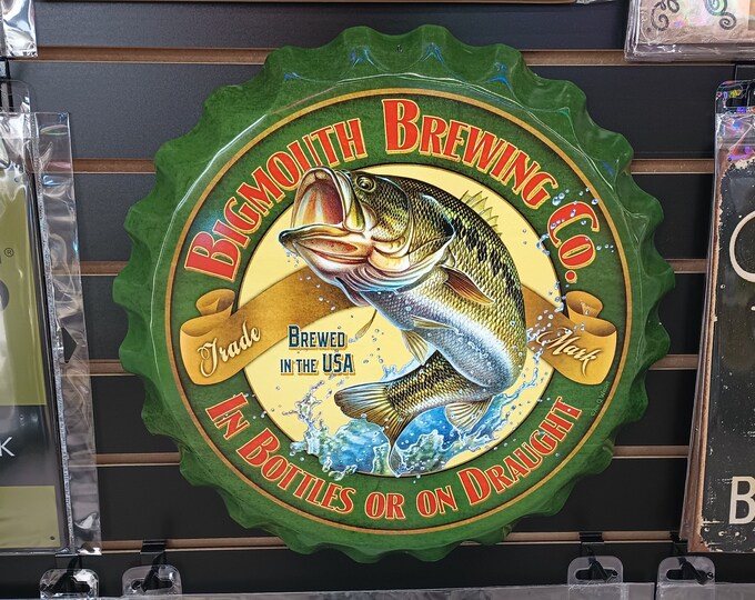 18 Big Mouth Brewing Co Bottle Cap Sign Brewery Decor Home Bar Wall ...