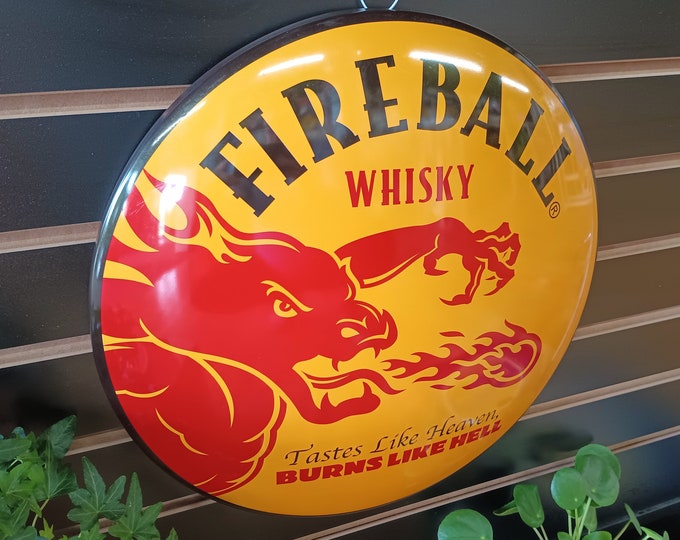 15 Fireball Whisky Metal Dome Sign Fireball Whiskey - Etsy
