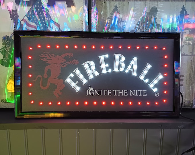 Fireball Whisky LED Sign Fireball Dragonman Ignite the Nite - Etsy