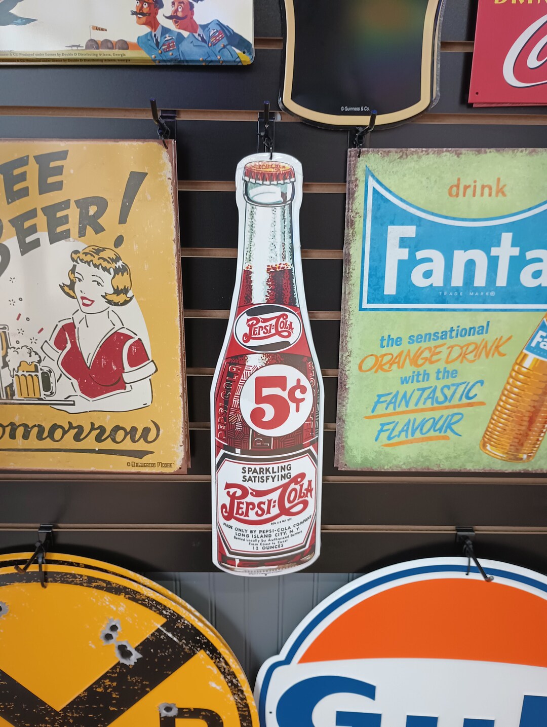 Retro Pepsi Bottle Sign Pepsi Signs Retro Kitchen Wall Decor Bar Signs ...