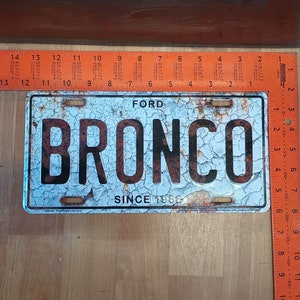 Ford Bronco Vanity Plate Ford License Plates Automobilia Advertising ...