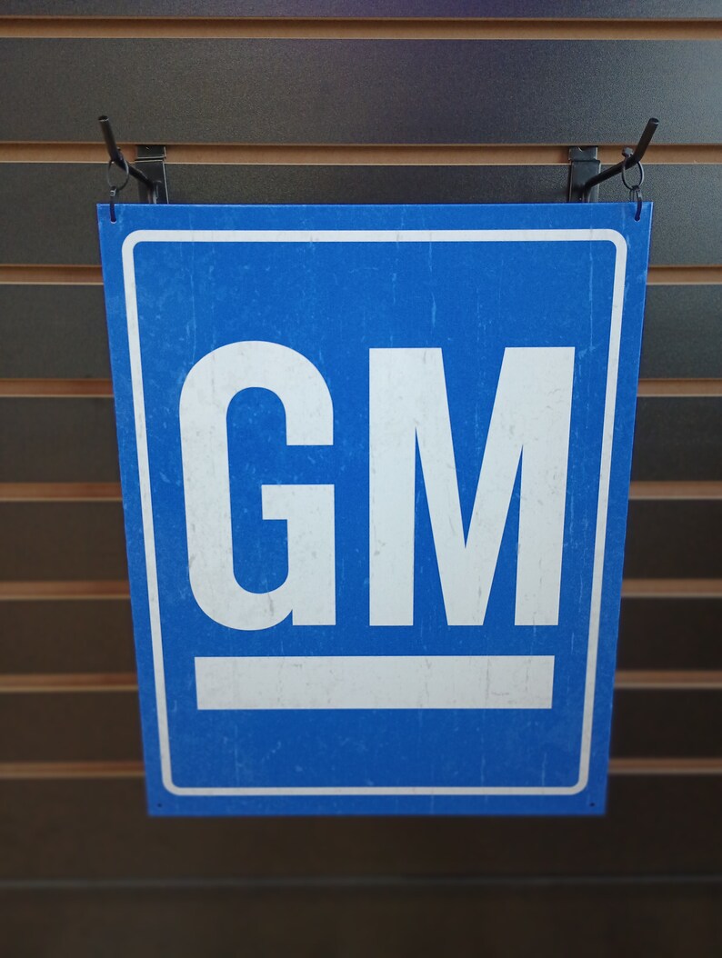 GM Logo Metal Garage Signs for Men General Motors Automobilia - Etsy