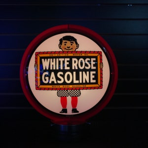 White Rose Gas Pump Globe WITH OR WITHOUT Light Base White - Etsy