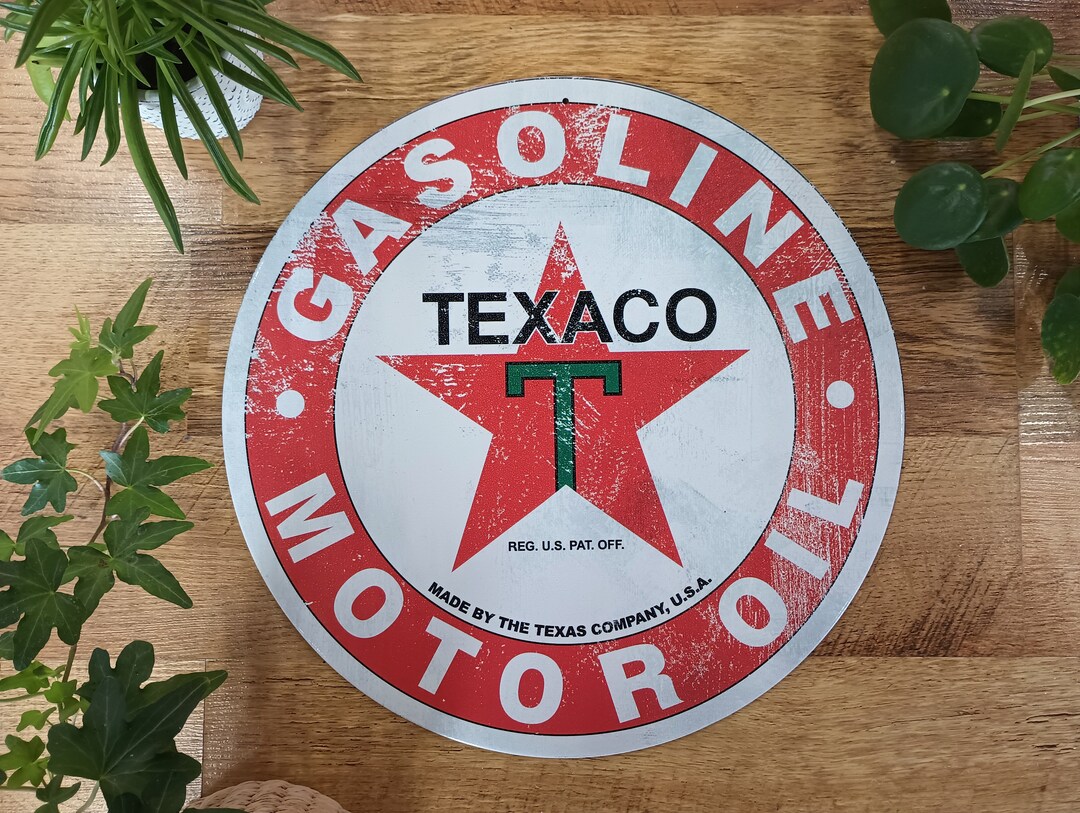 12 Texaco Motor Oil Gasoline Sign Texaco Gas Signs Metal Garage Decor ...