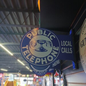 Flange Signs Public Telephone Signs Unique Housewarming Gifts Garage ...