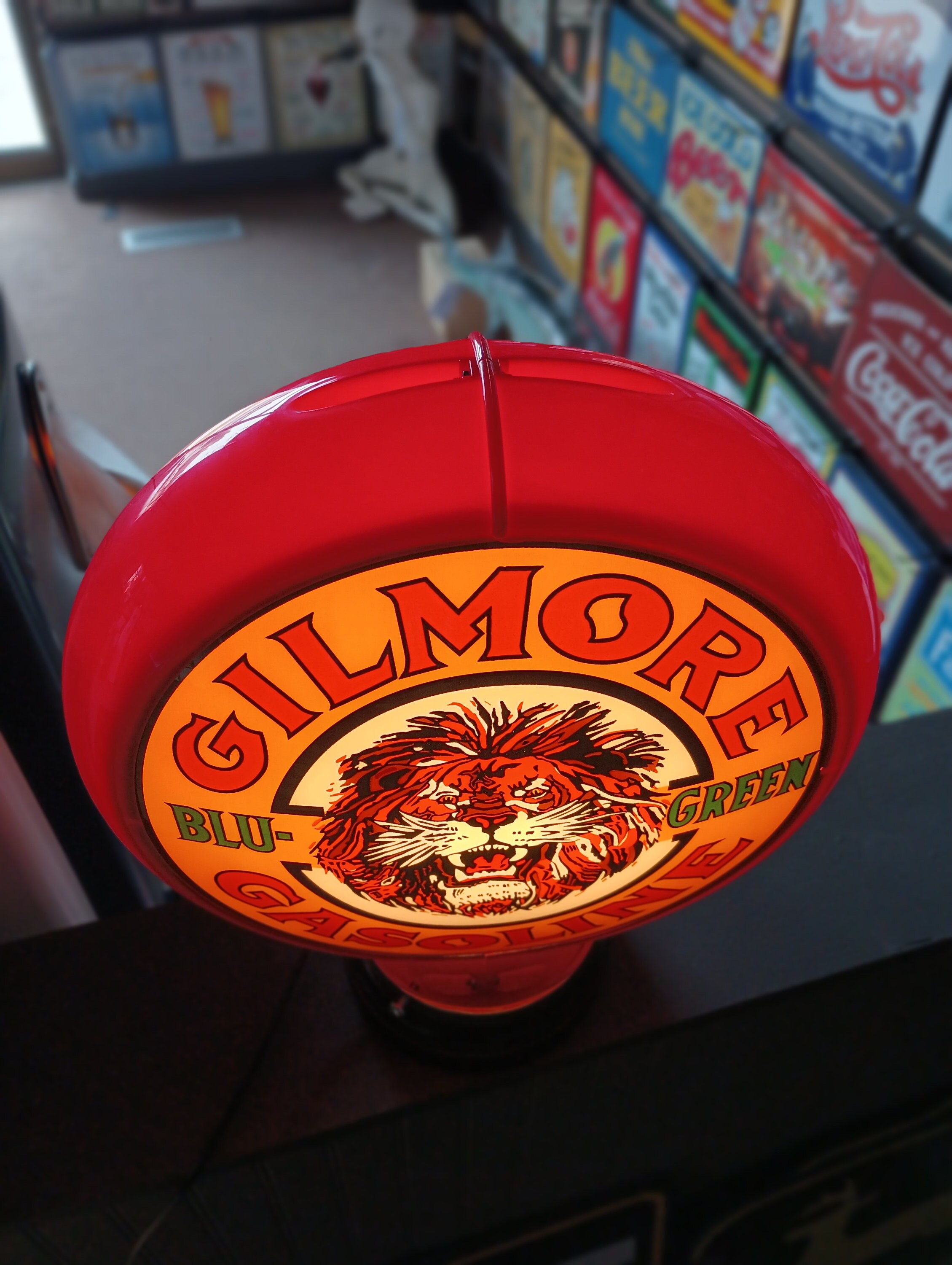 Gilmore Blu Green Gas Pump Globe WITH OR WITHOUT Light Base - Etsy