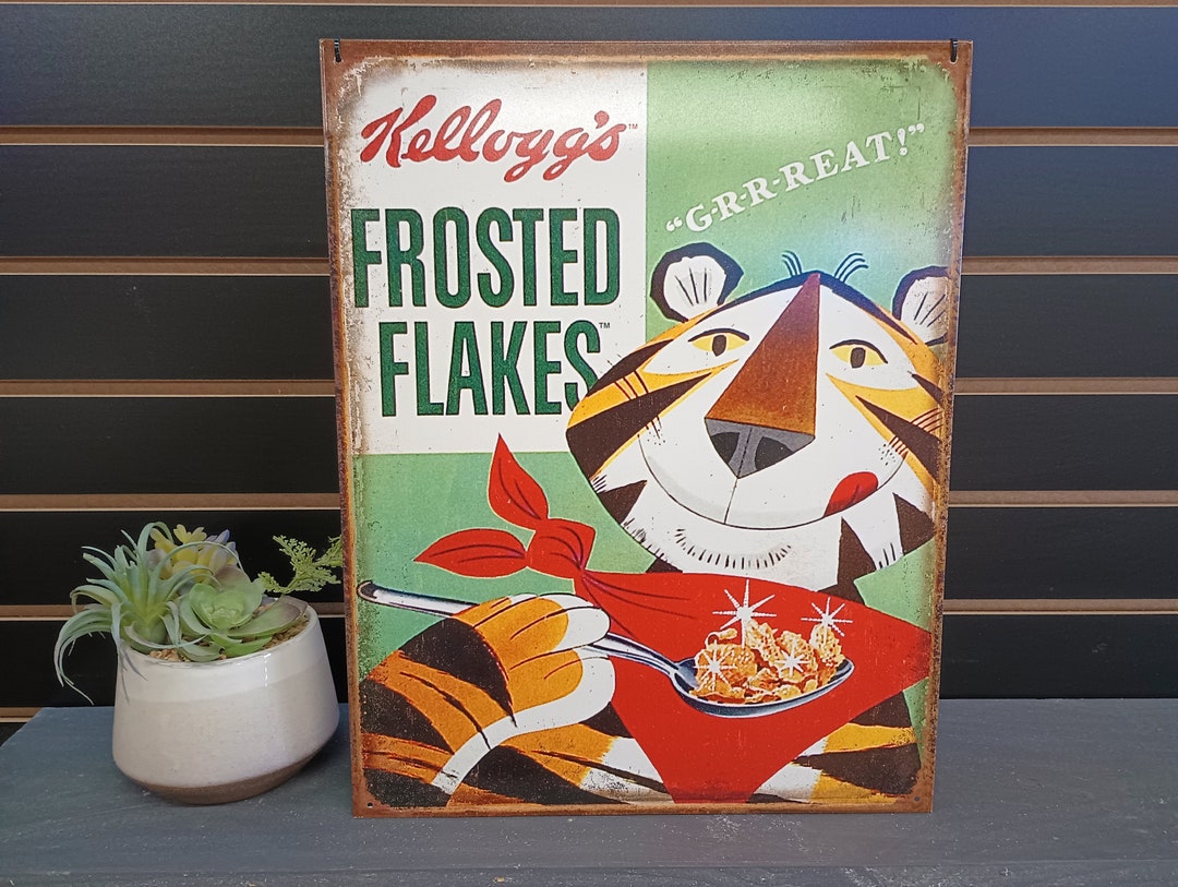 Kellogg's Frosted Flakes Metal Sign Vintage Look Vintage Kitchen Decor ...