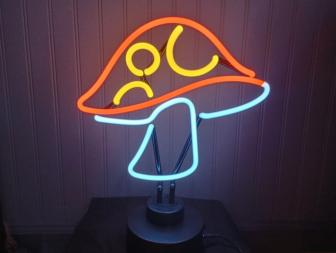 Mushroom Neon Sign AUTHENTIC GLASS NEON Signs Forest Theme Bedroom ...
