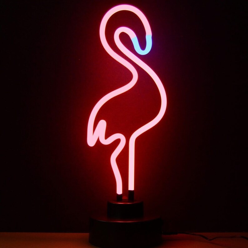 Flamingo Neon Sign AUTHENTIC GLASS NEON Signs Tropical Theme - Etsy