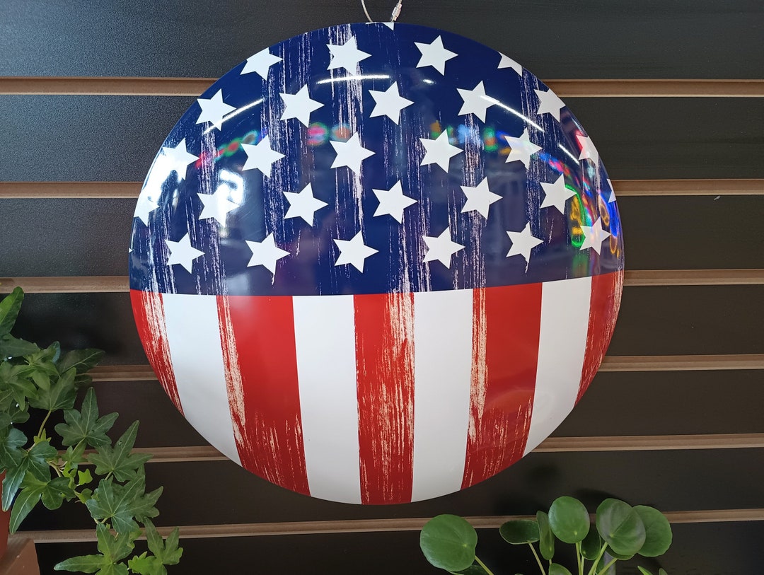 15 American Flag Metal Dome Sign Independence Day Party Decorations 4th ...