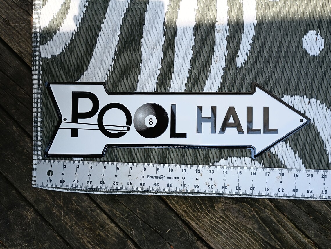 Pool Hall Arrow Sign Right Facing Arrows Tin Metal Sign - Etsy
