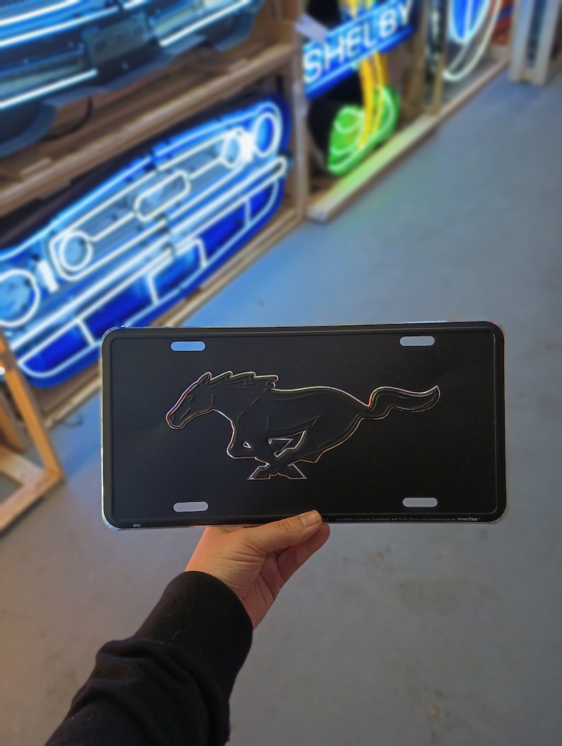 Black Ford Mustang Vanity Plate Mustang License Plates Ford - Etsy