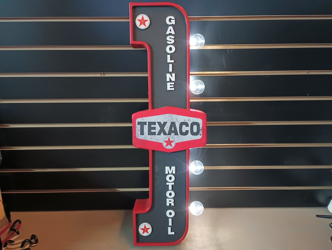 Texaco Gas LED Sign Marquee Style Sign Garage Decor for Men Gas Station ...
