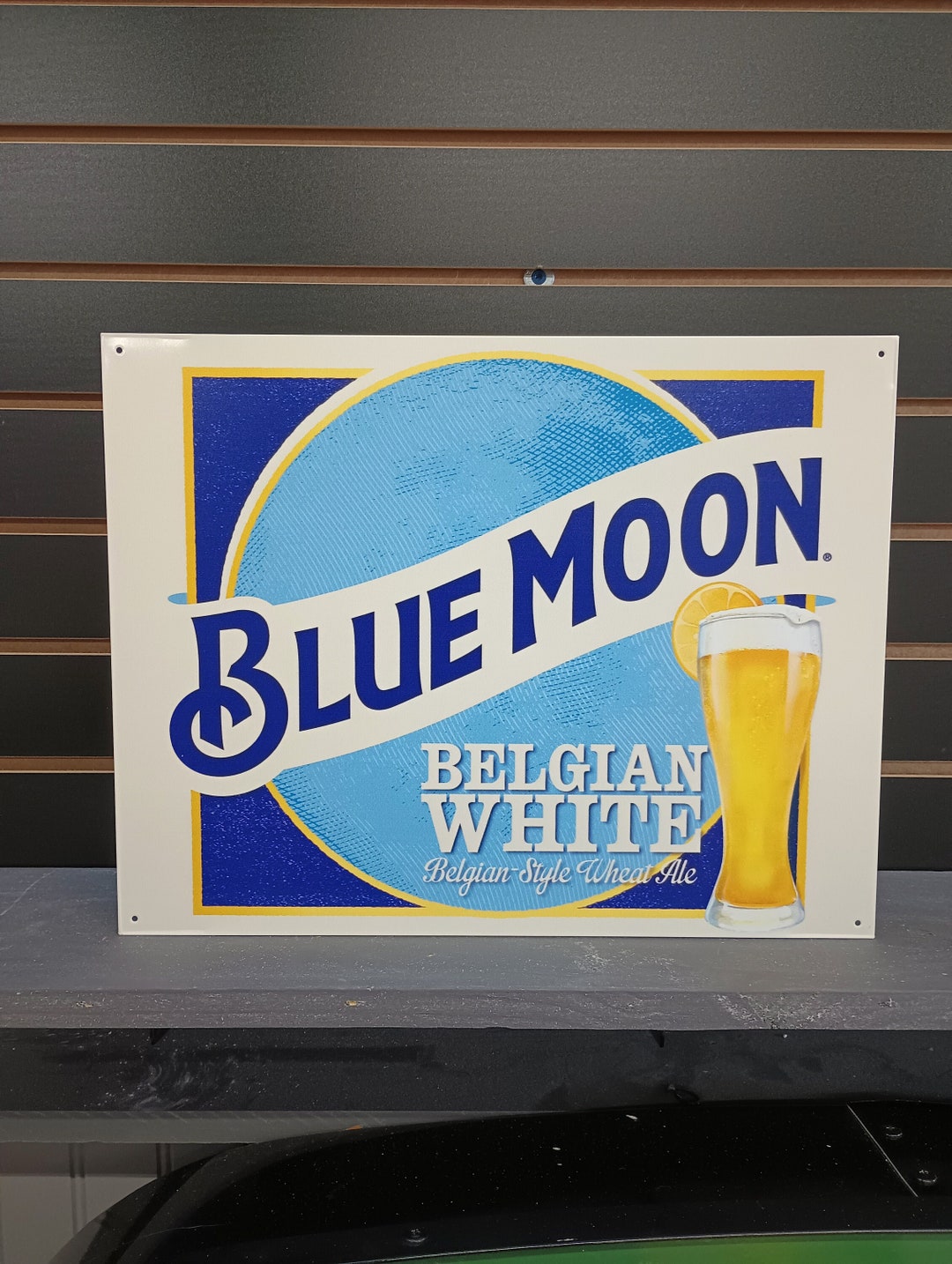 Blue Moon Belgian White Metal Sign Blue Moon Beer Signs Blue Bar Decor Beer Advertising Garage ...
