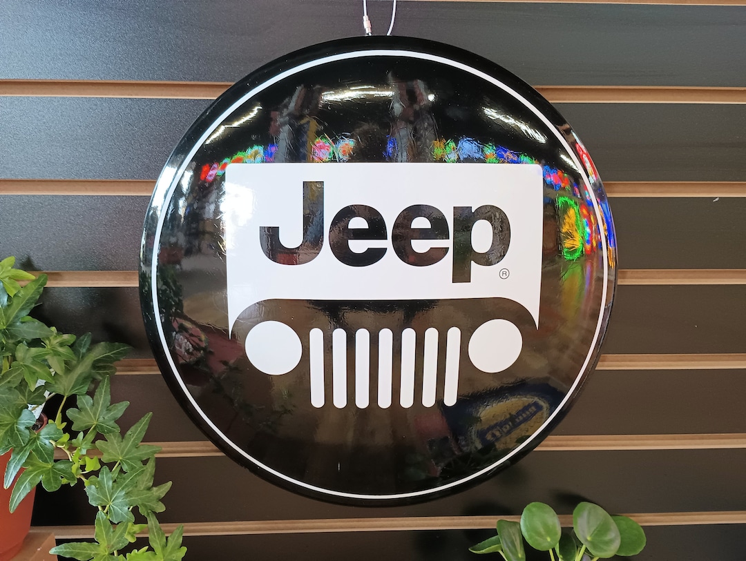 15 Jeep Grill Metal Dome Sign Jeep Signs Automobilia Man Cave Wall ...
