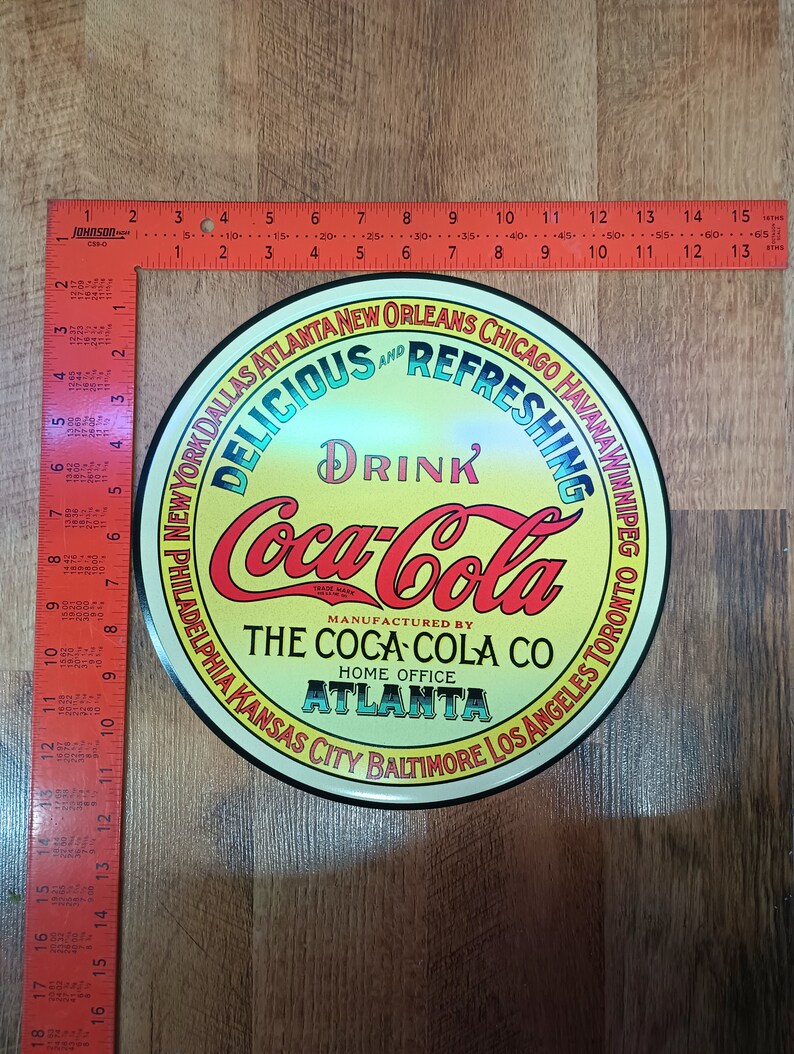 Coca Cola Round Keg Label Metal Sign Coca Cola Signs Home Bar - Etsy