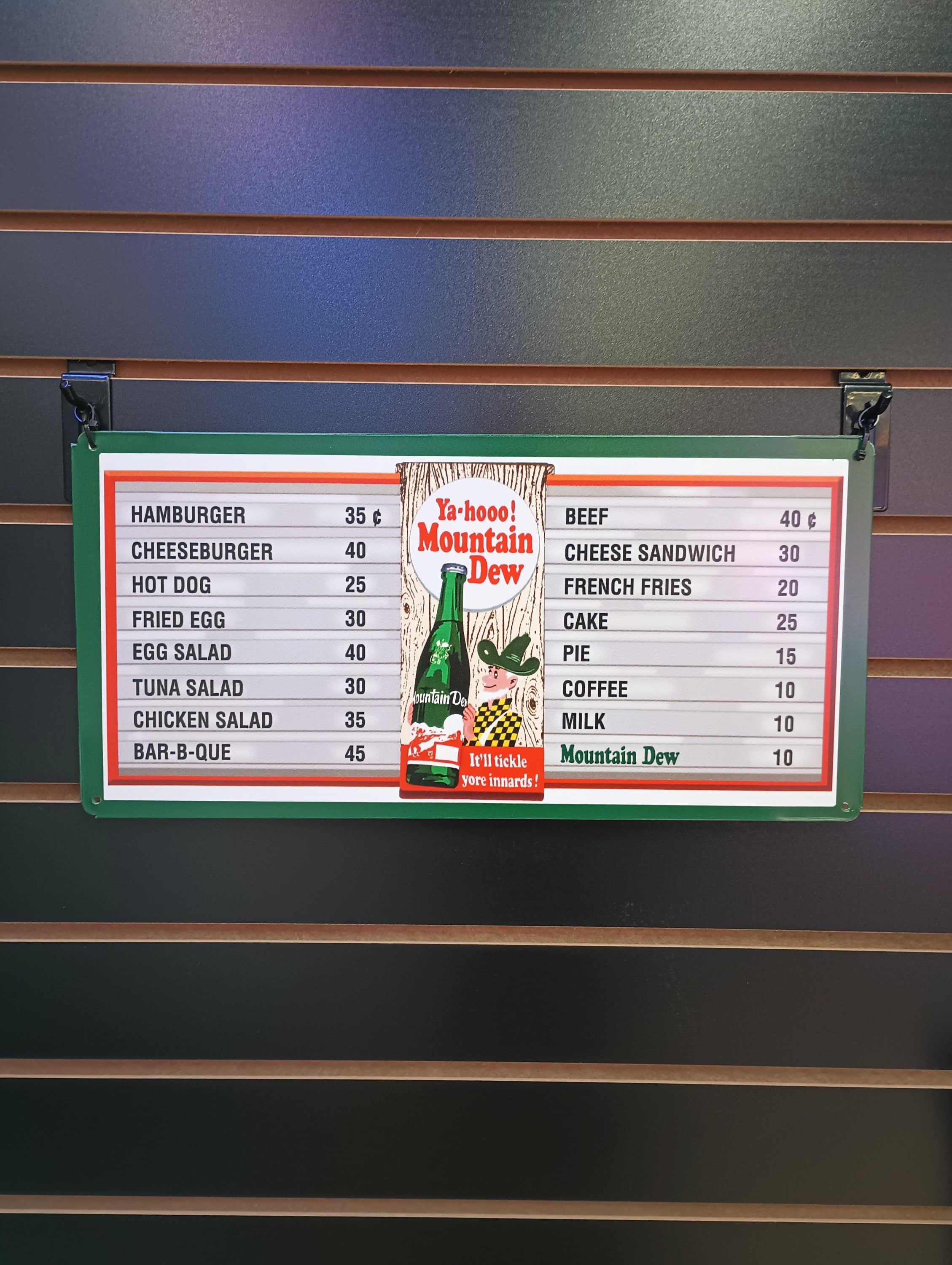Diner Menu Board