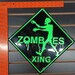 Zombie Signs Zombies Crossing Sign Outdoor Porch Halloween Decor Funny ...